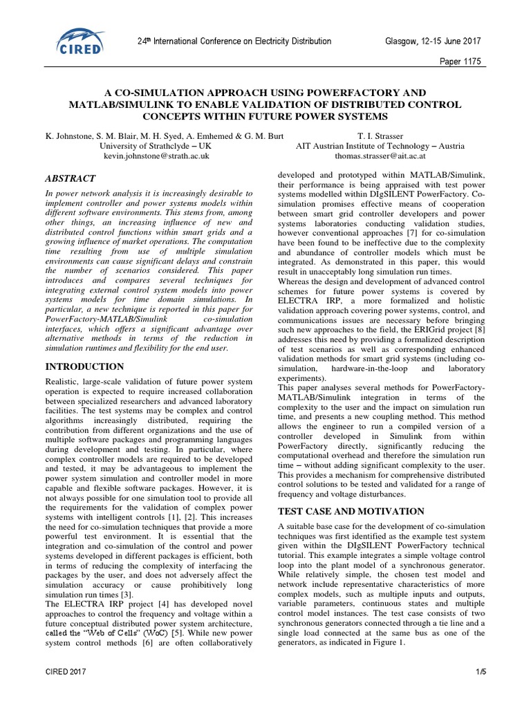 A Co-Simulation Approach Using Powerfactory and Matlab-Simulink To Enable Validation of ...