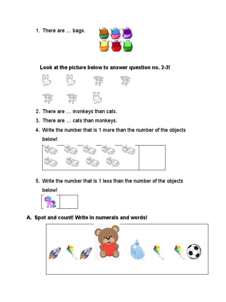 Count objects and solve math word problems | PDF