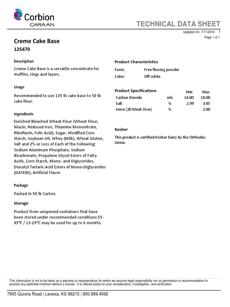 Creme Cake Base | PDF | Flour | Foods