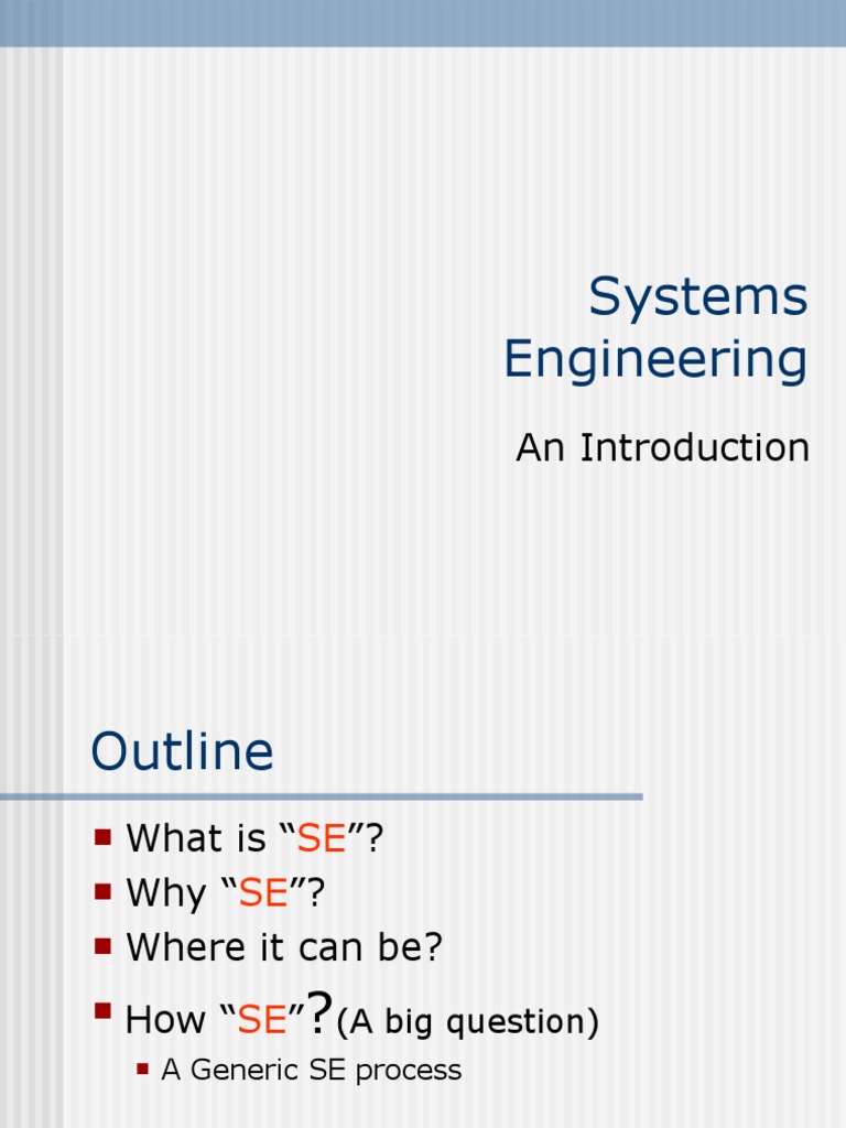 Introduction to Systems Engineering | PDF | System | Systems Engineering