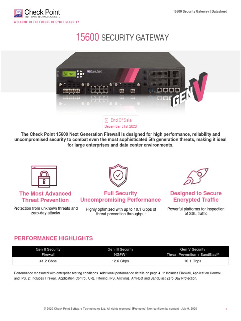 Security Gateway Datasheet | PDF | Firewall (Computing) | Computer Network