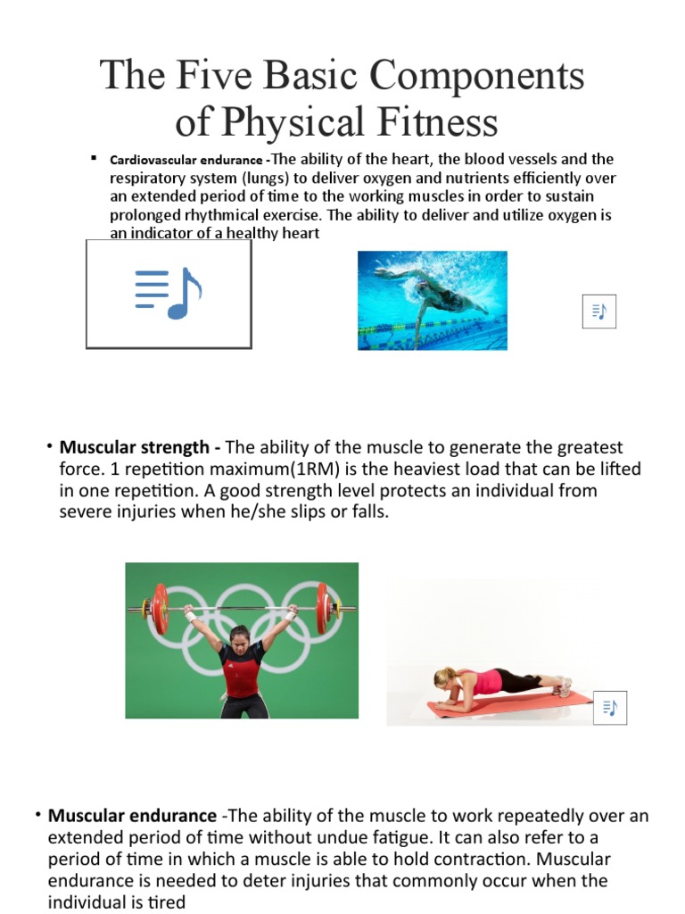 The Five Basic Components of Physical Fitness | PDF | Flexibility ...
