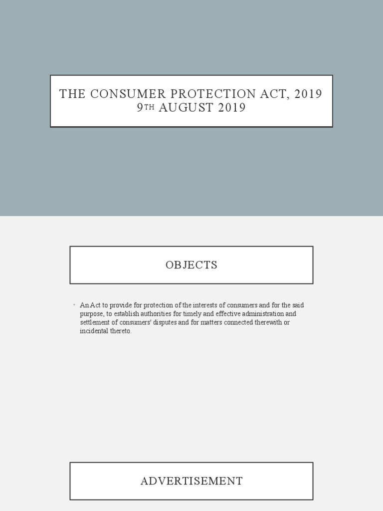 Consumer Protection Act 2019 Overview | PDF | Consumer Protection ...