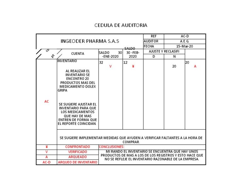 Cedula Auditoria | PDF