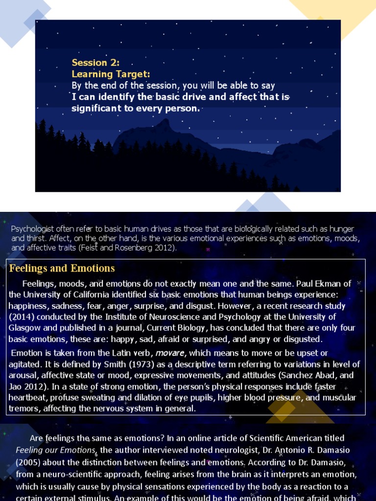 Feelings And Emotions Pdf Emotions Mood Psychology