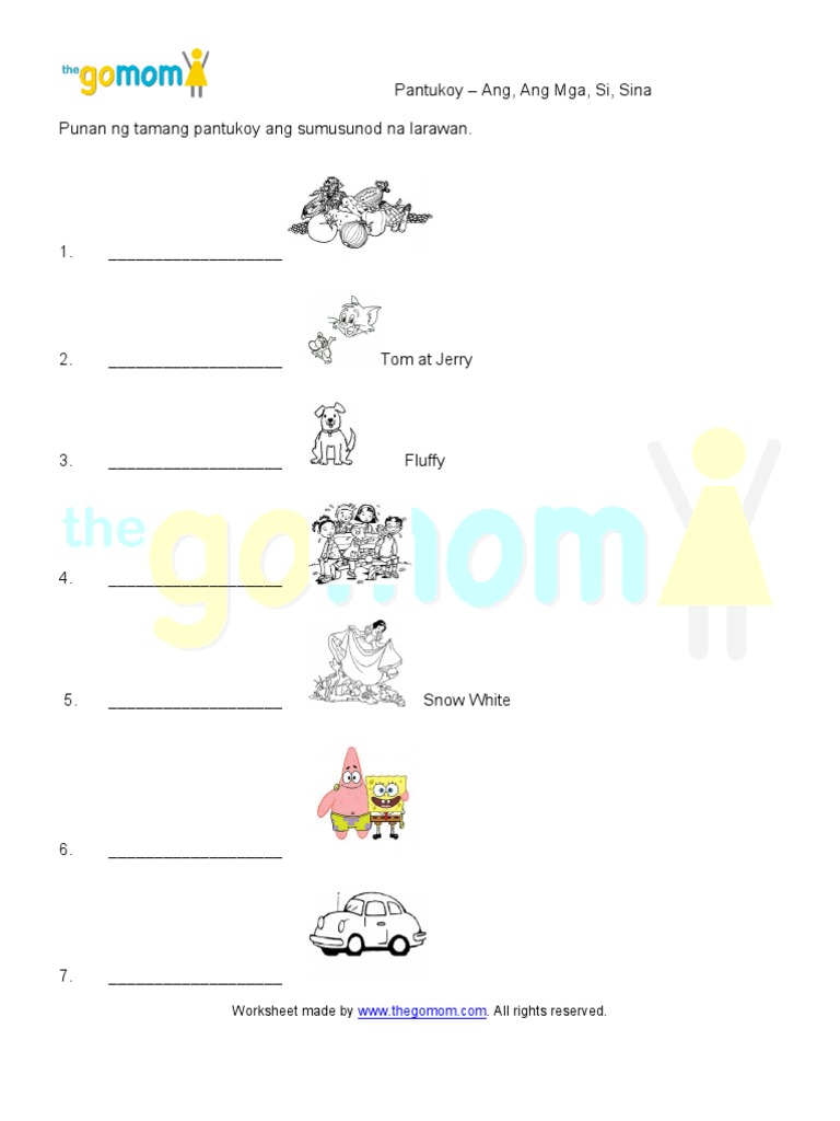 Pantukoy - Si, Sina, Ang, Ang Mga | PDF