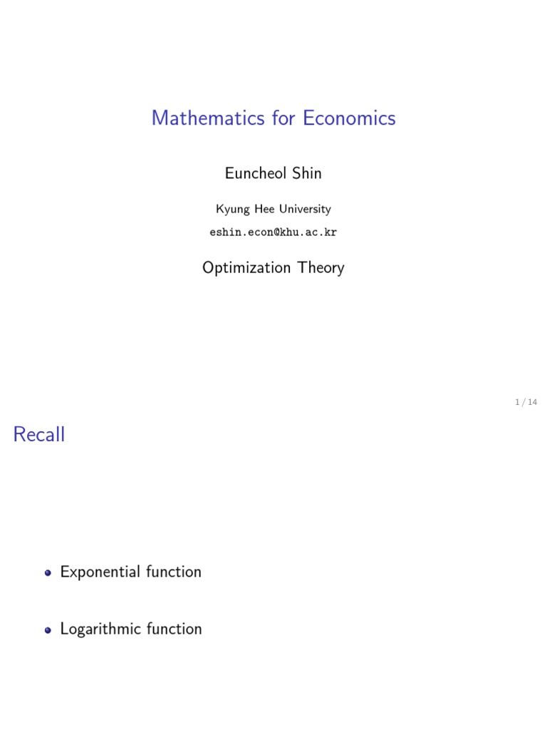 Maximizing Profit and Utility with Optimization Theory | PDF | Maxima And Minima | Mathematical ...