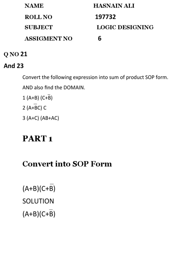 SOP conversion