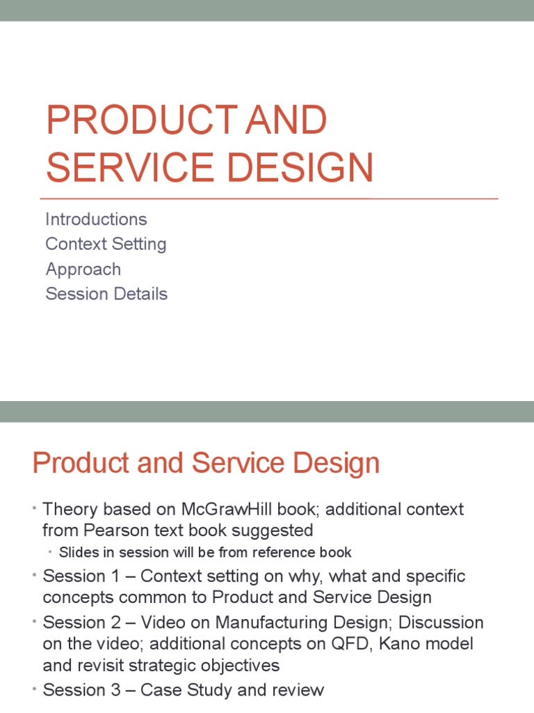 Product and Service Design - v4 | PDF | Concept | Textbook