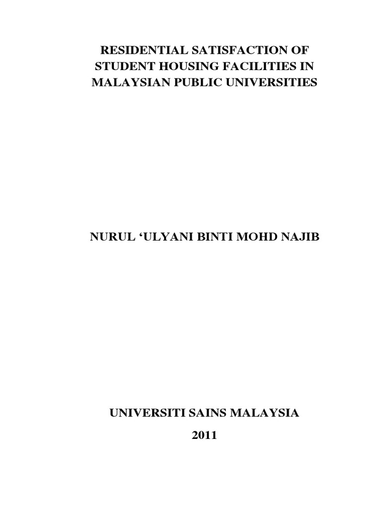 Student Housing Satisfaction Study | PDF | Dormitory | International ...