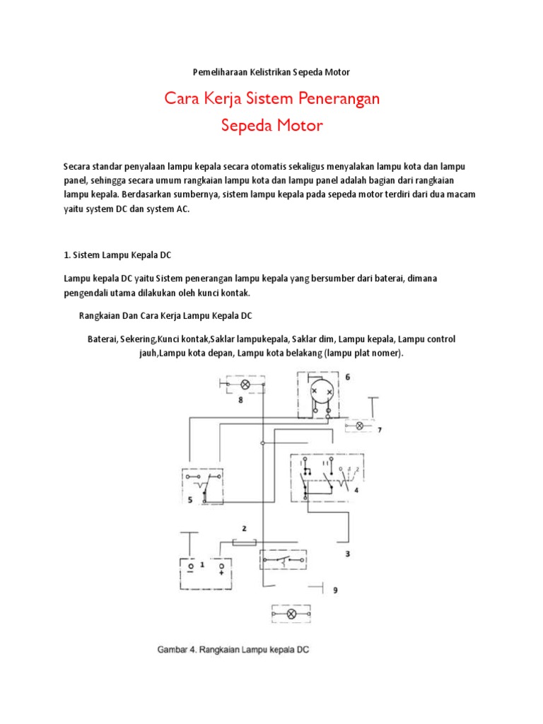 Sistem Penerangan Sepeda Motor AC dan DC | PDF