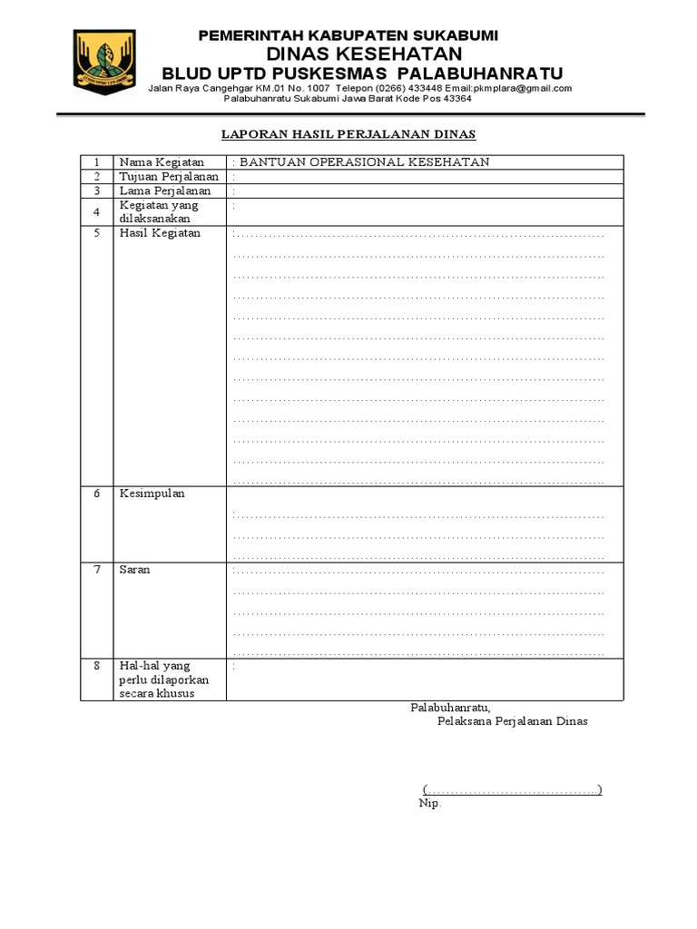 Form Laporan Kegiatan | PDF