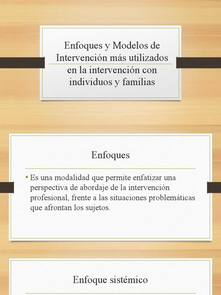 Enfoques de Intervención Familiar | PDF | Trabajo Social | Modificación ...