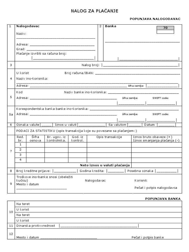 Obrazac 70 PDF | PDF