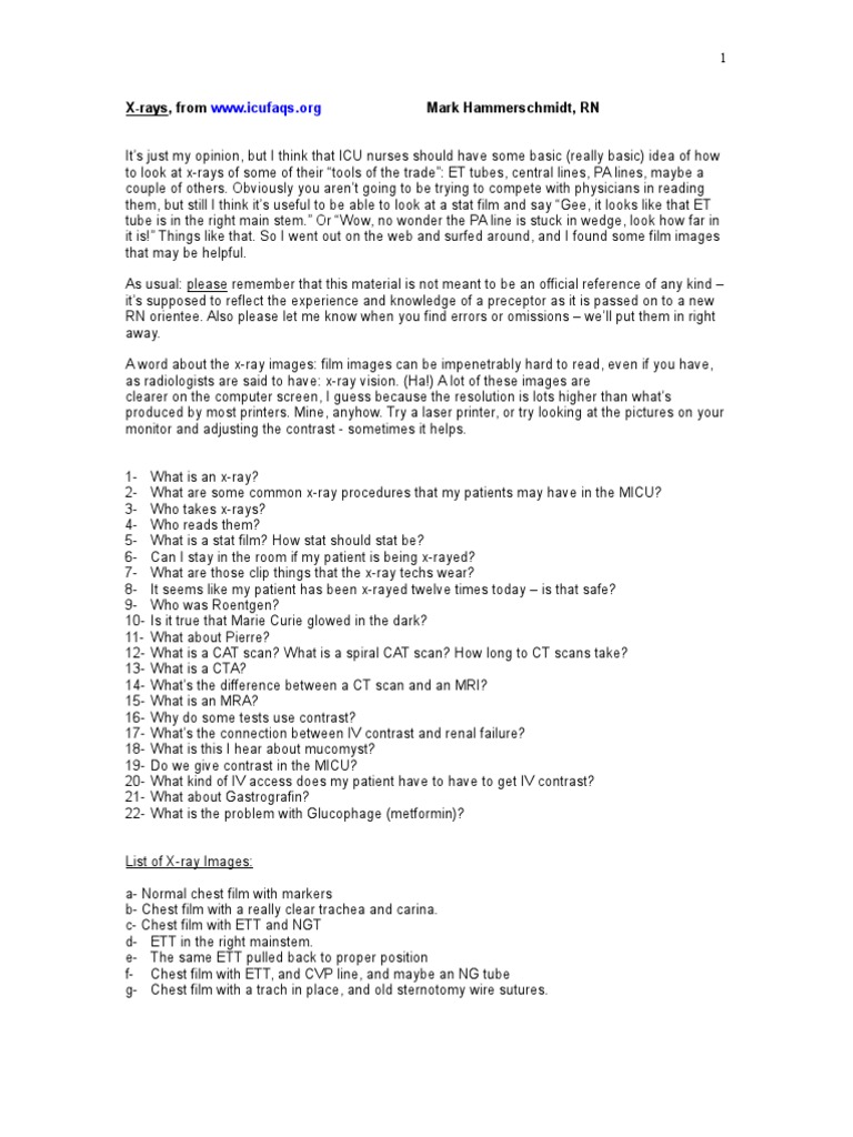 Reading X-Rays For Beginners | PDF | Magnetic Resonance Imaging | Ct Scan