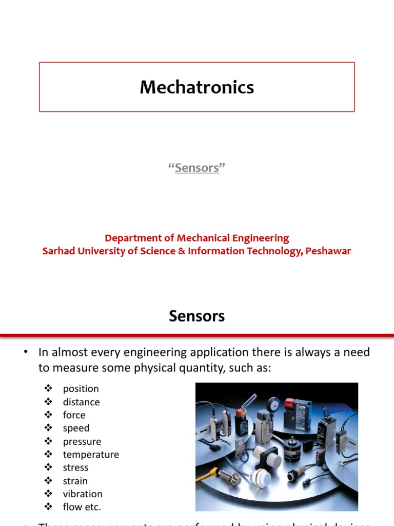 Week 3 (Mechatronics) | PDF | Sensor | Mechanics