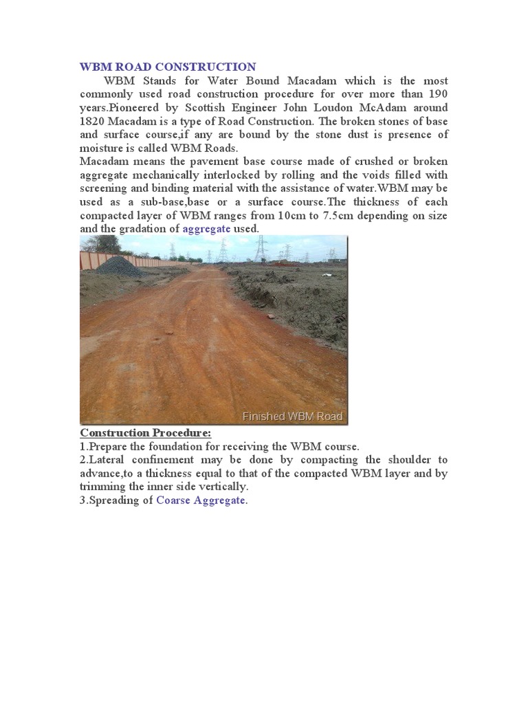 WBM Road Construction | PDF