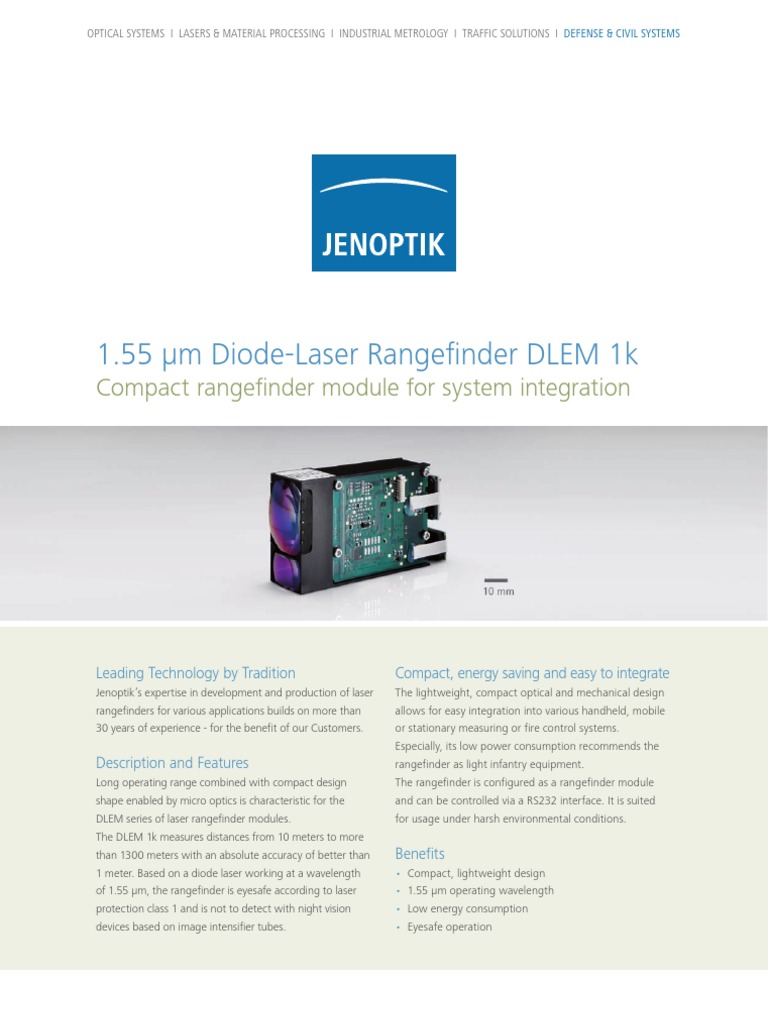 Jenoptik DLEM 1k Laser Rangefinder | PDF | Laser Diode | Laser