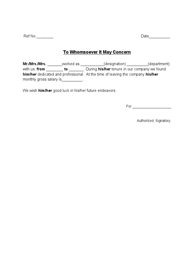 Experience Letter Format 1 | PDF