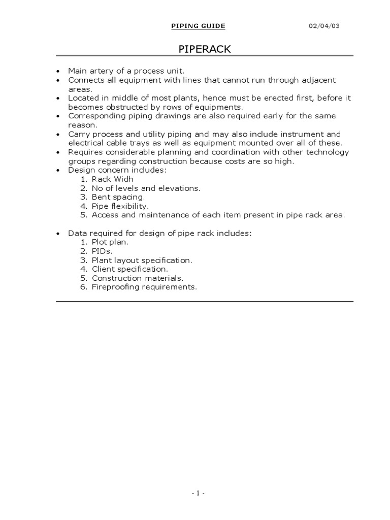 Piperack Design and Planning Guide | PDF | Technology & Engineering