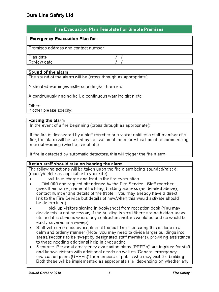 FireEvacuationPlanTemplate 2doc1 | PDF | Fires | Emergency Management