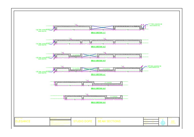 Studio Dope Beam Sections Elegance: 1'-1" Slab Projection at Beam ...