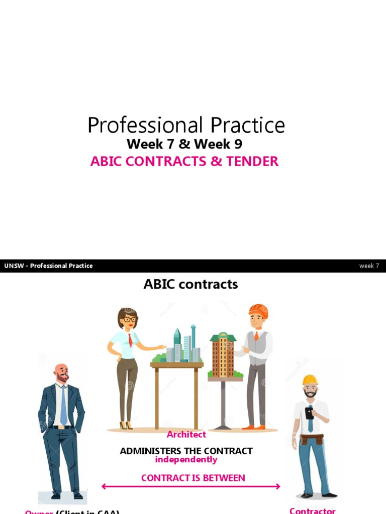 Professional Practice - Term 2 Week 7 9 - ABIC Contracts Tender | PDF ...