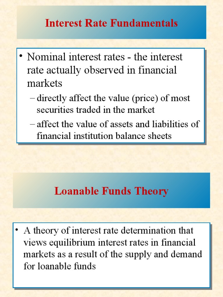 Interest Rate Fundamentals: - Nominal Interest Rates - The Interest ...