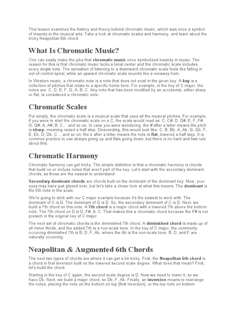 What Is Chromatic Music?: Secondary Dominant Chords Are Chords Built On ...