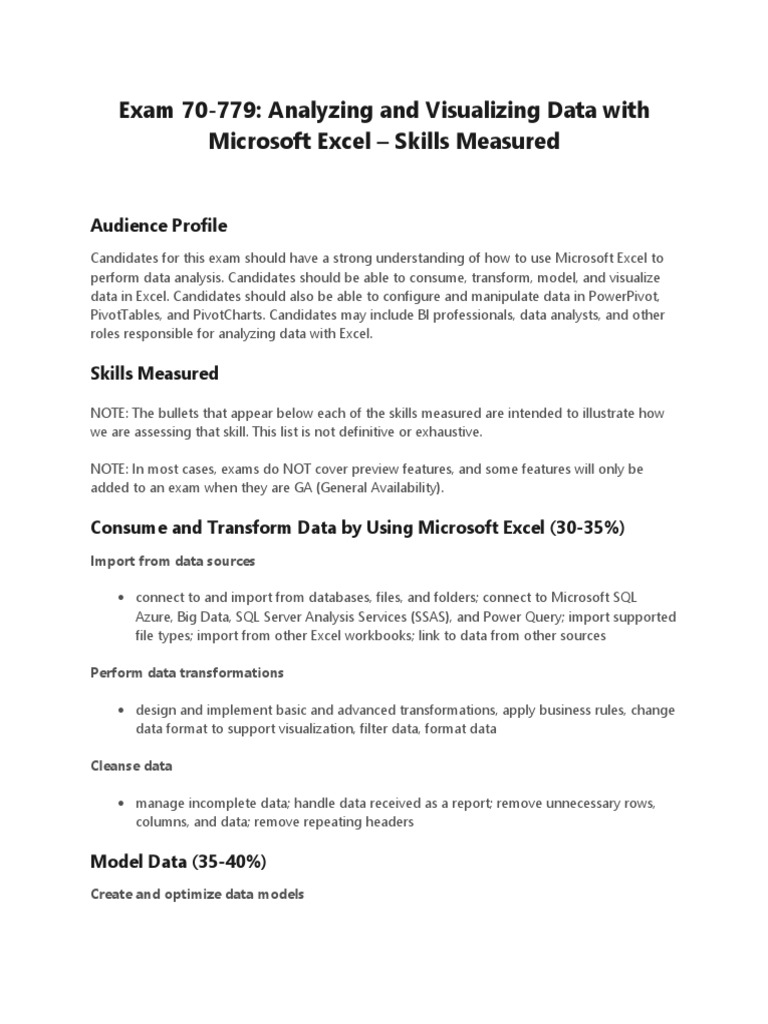 Excel Data Analysis Exam Guide | PDF | Microsoft Excel | Databases