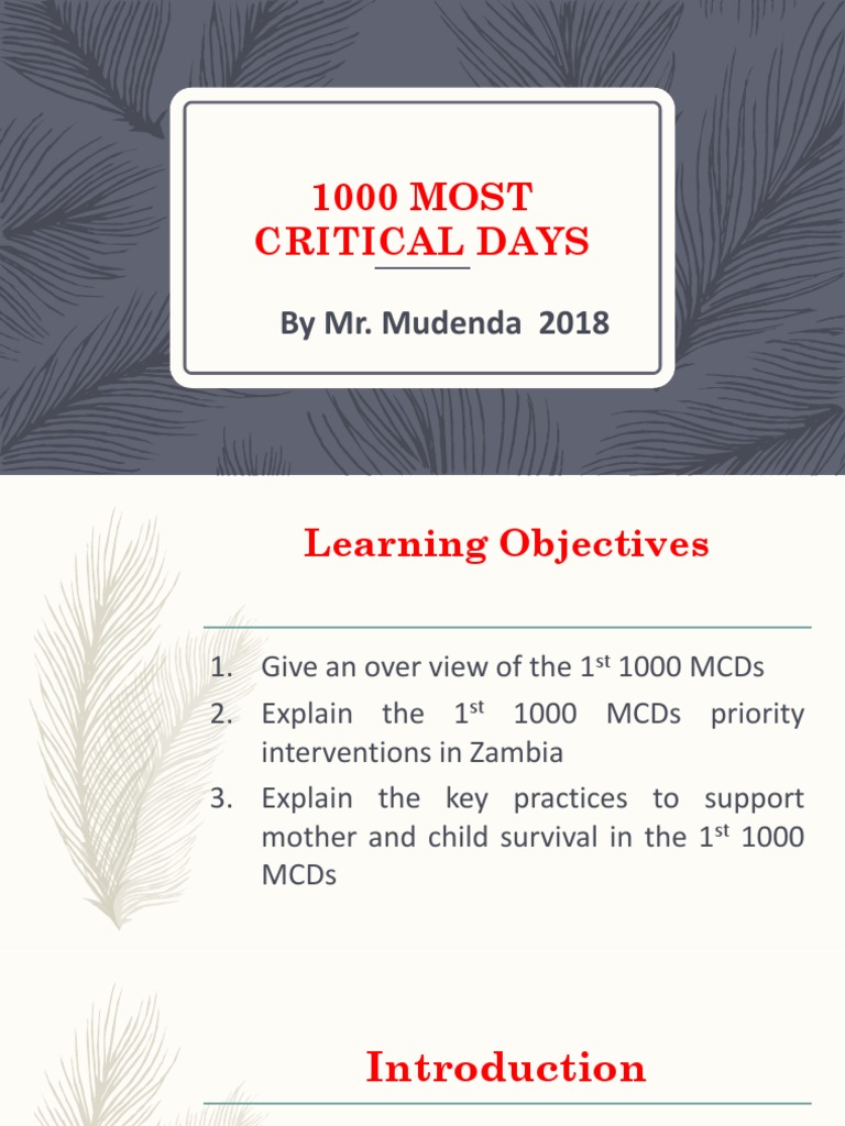 1000 Most Critical Days | PDF | Malnutrition | Micronutrient
