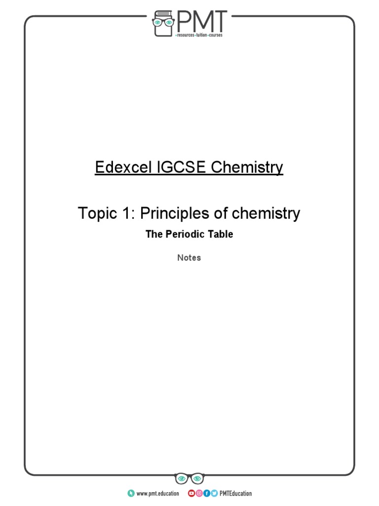 Edexcel IGCSE Chemistry: Periodic Table | PDF | Molecules | Materials