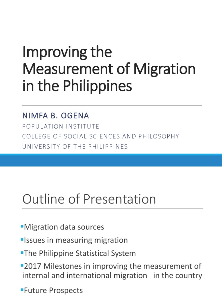 Improving The Measurement of Migration in The Philippines | PDF | Human ...