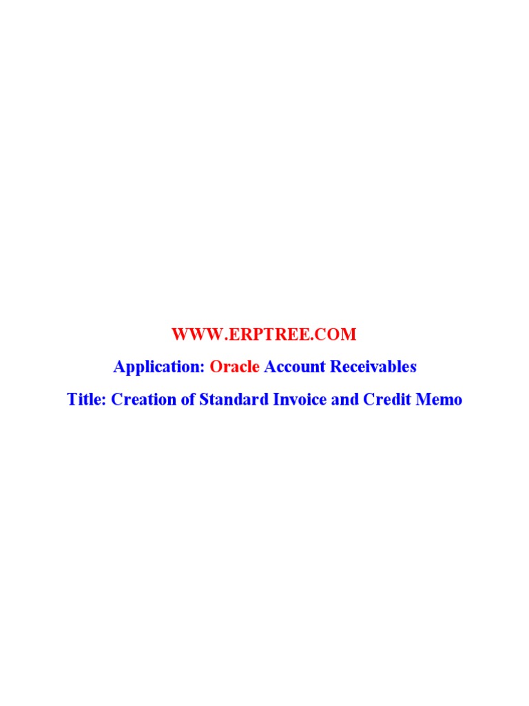 Standard Invoice & Credit Memo Guide | PDF | Invoice | Financial ...
