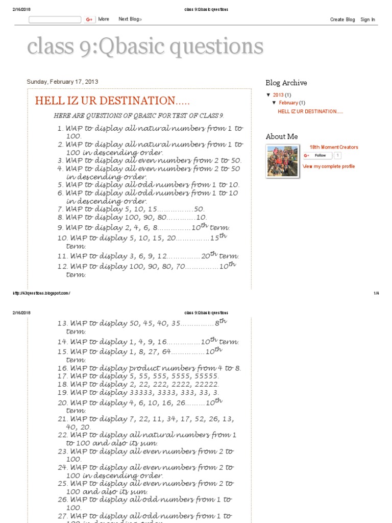 Class 9 - Qbasic Questions PDF | PDF | Teaching Mathematics