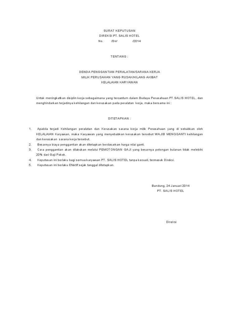 SURAT KEPUTUSAN - Direksi.d Ocx | PDF
