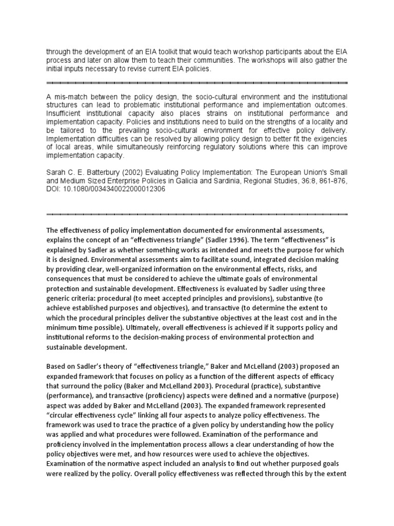 EIA Materials | PDF | Policy Analysis | Environmental Impact Assessment