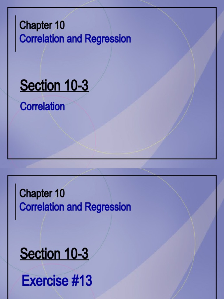 Chapter 10 Correlation and Regression Section 10 3 Correlation | PDF ...