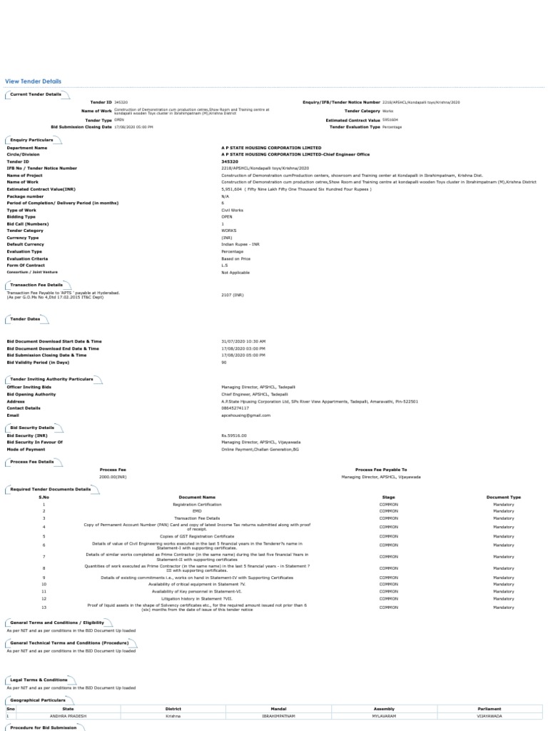 View Tender Details: Consortium / Joint Venture | PDF | Payments | Banking