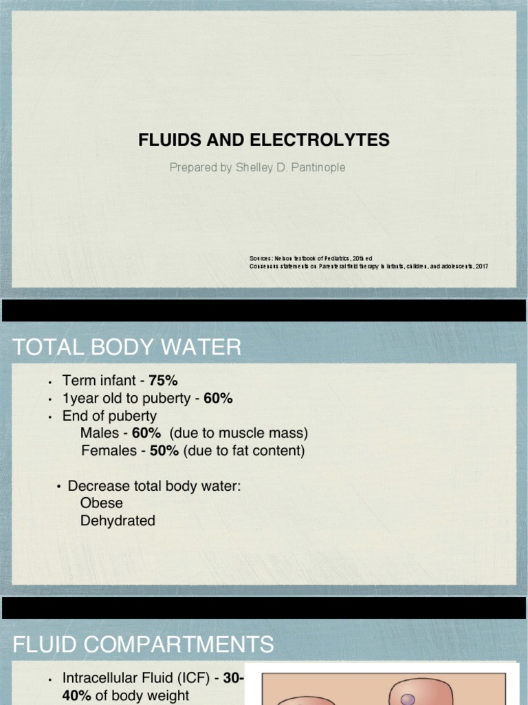 Fluids and Electrolytes Pediatrics | PDF | Animal Anatomy | Medical ...