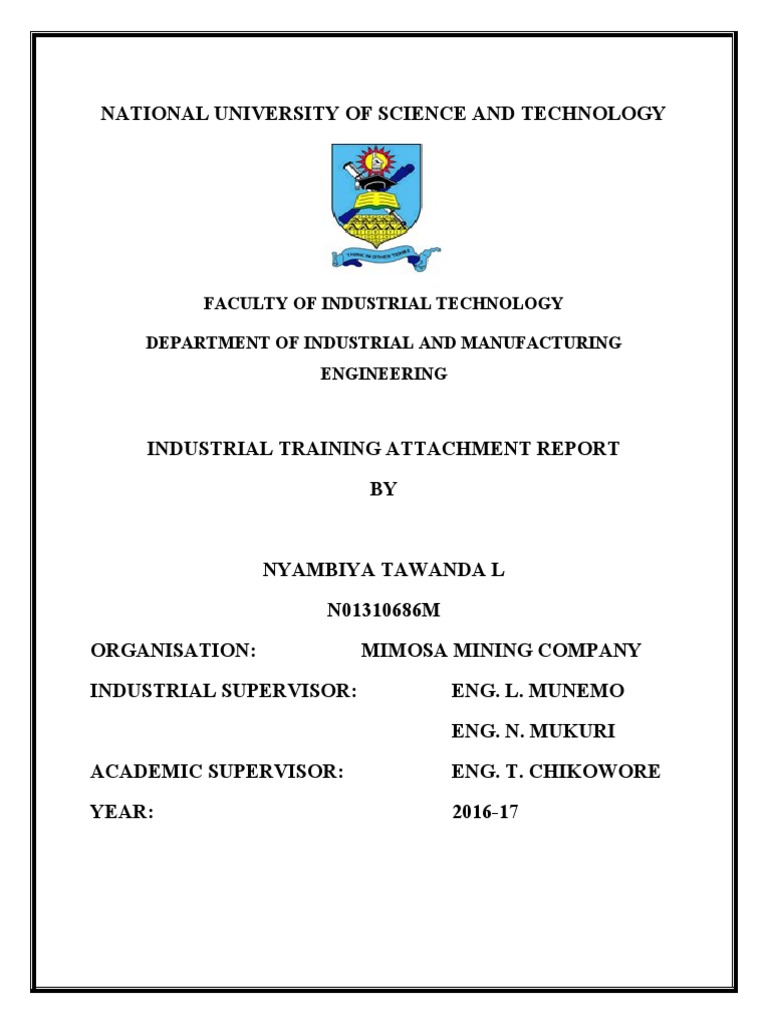 Nyambiya Tawanda L Final School Report | PDF | Mining | Nature