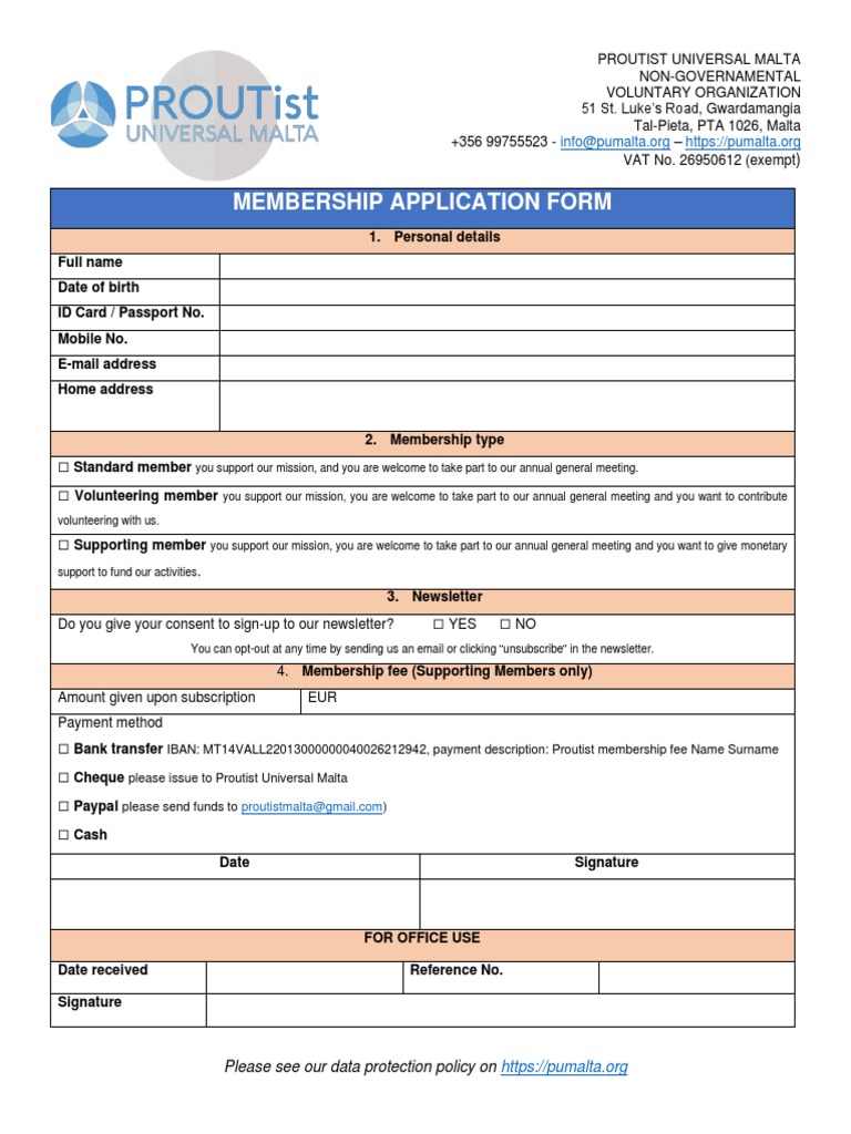 Membership Application Form | PDF | Money | Banking