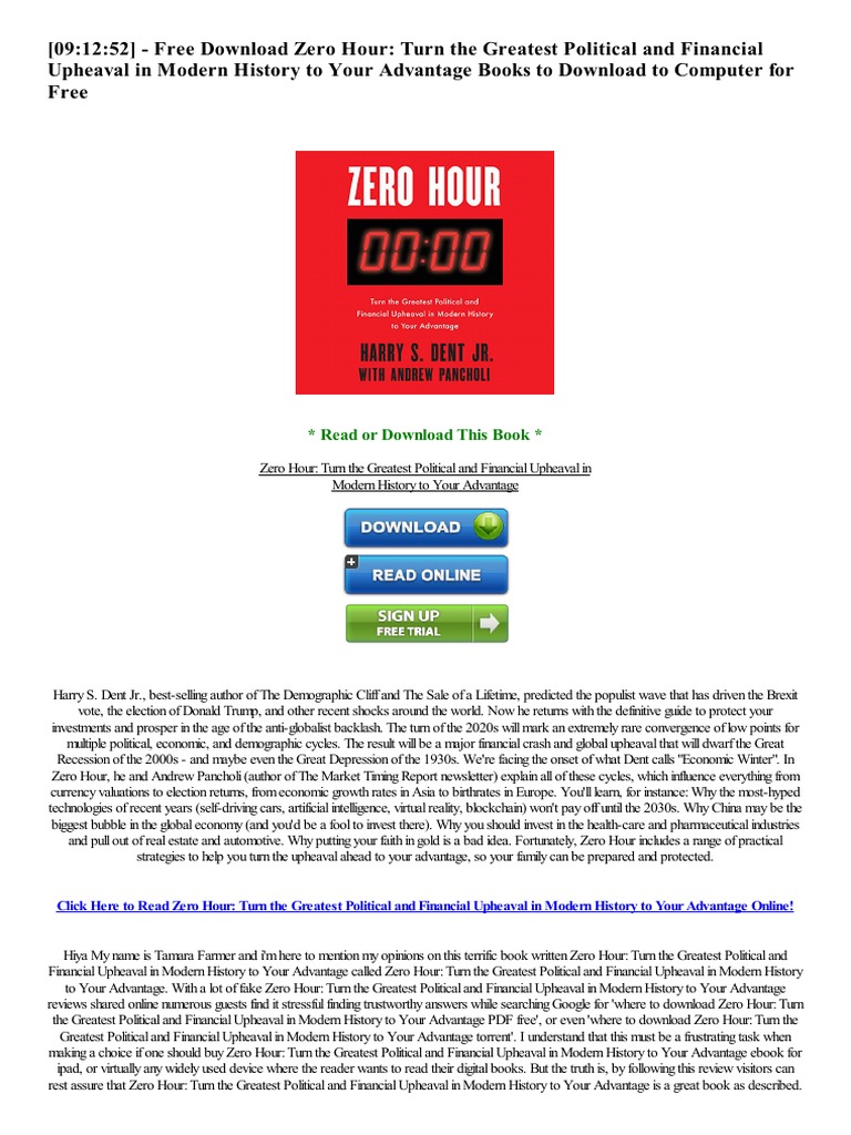 Zero Hour | PDF | E Books | Economies