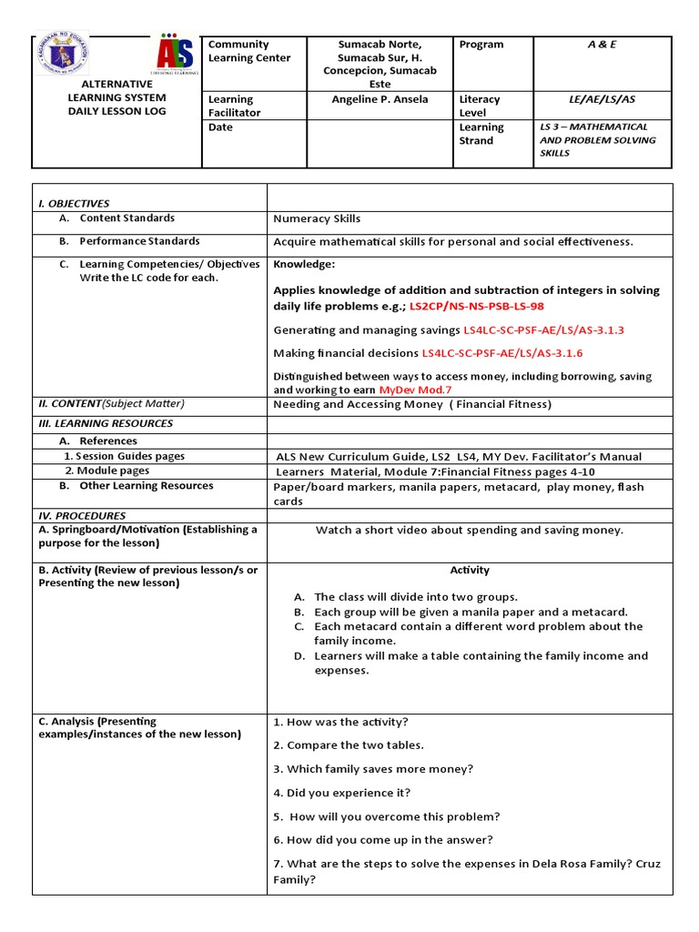 Math DLL | PDF | Learning | Behavior Modification