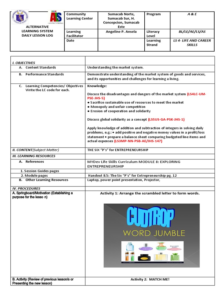 (Ls4Lc-Um-Pse-Jhs-5) : Mydev Life Skills Curriculum Module 8: Exploring ...
