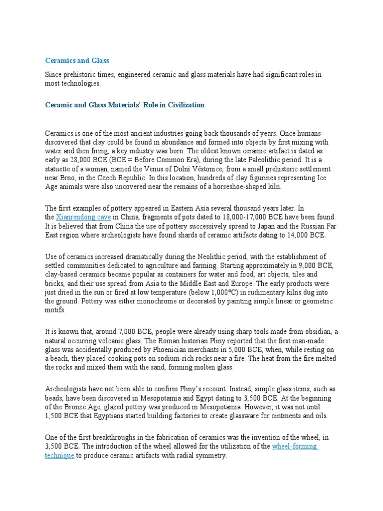 Intro To Ceramics and Glass | PDF | Pottery | Materials Science