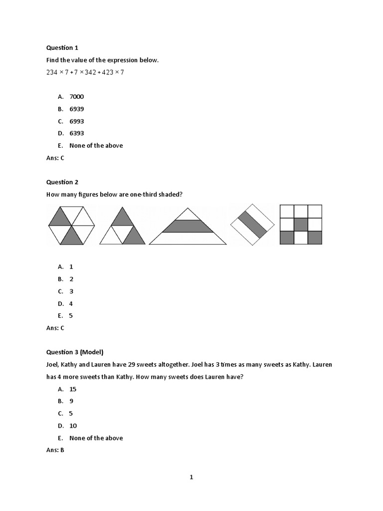 P4 Sample | PDF | Area | Numbers