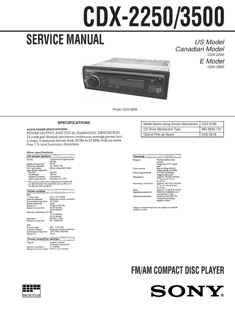 Service Manual: Fm/Am Compact Disc Player | PDF | Analog To Digital Converter | Electrical Impedance