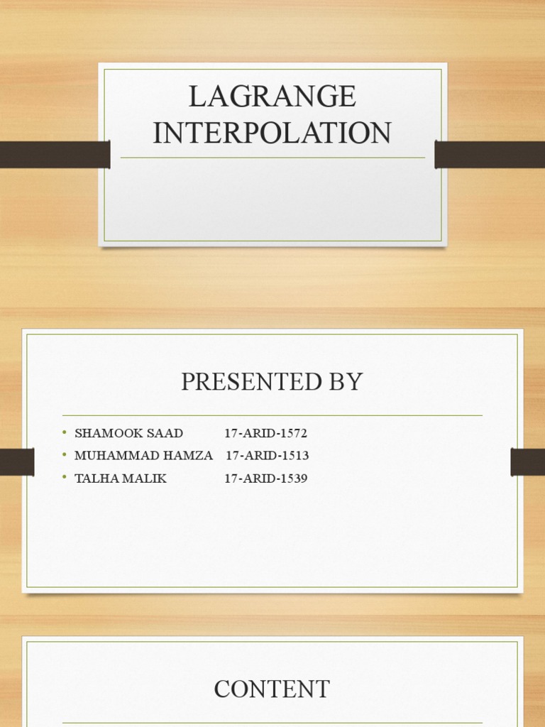 Lagrange Interpolation | PDF | Teaching Methods & Materials