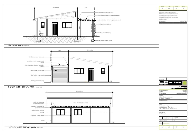 01 Proposed Awning Drawing - Scanned & Signed | PDF | Architectural ...